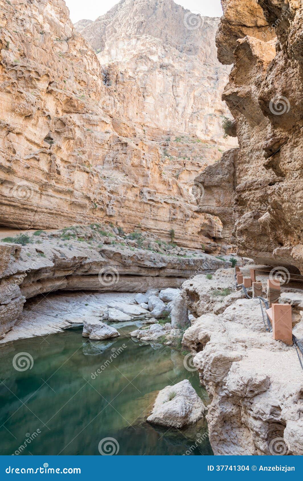 Valley with a River and High Cliffs Stock Photo - Image of shab, walls ...