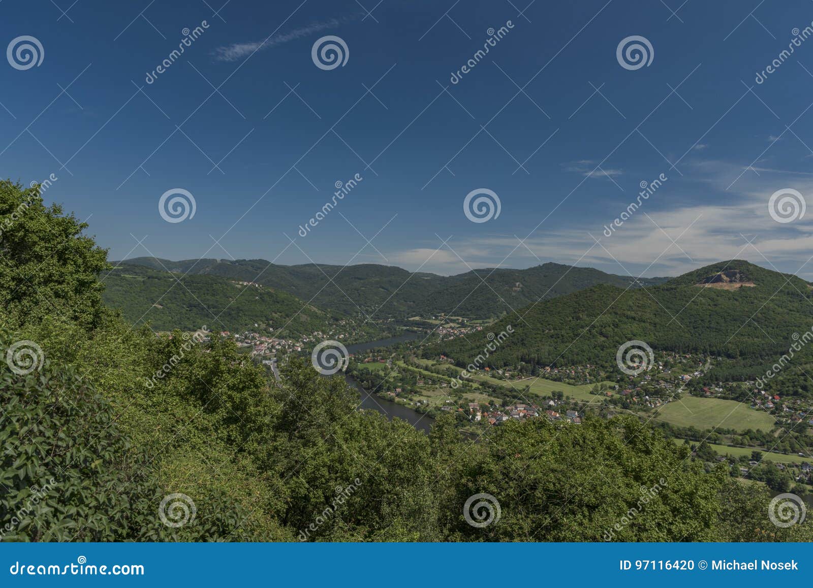Valley of River Labe in North Bohemia Stock Photo - Image of river ...