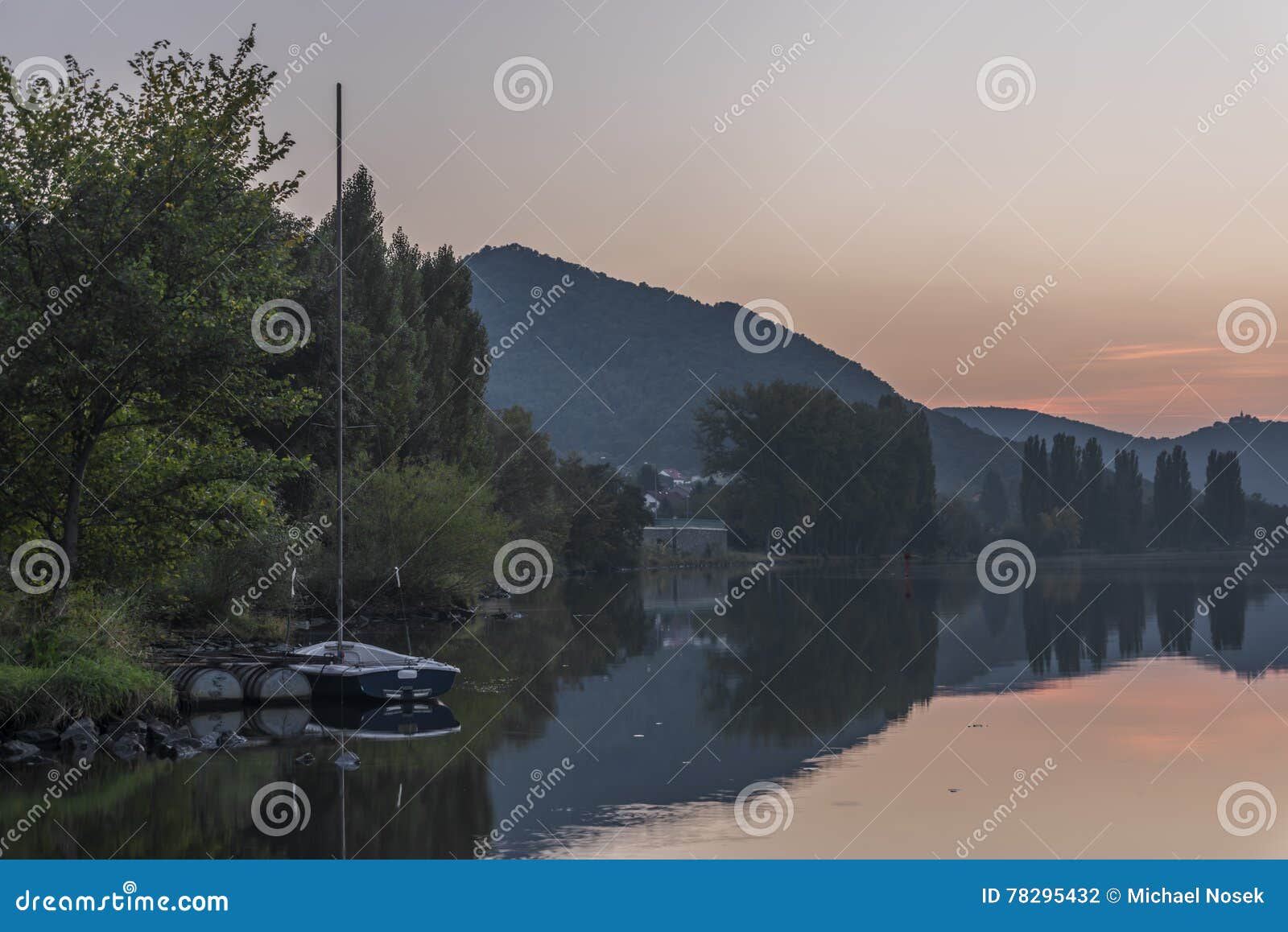 Valley of River Labe in Summer Evening Stock Photo - Image of horizon ...
