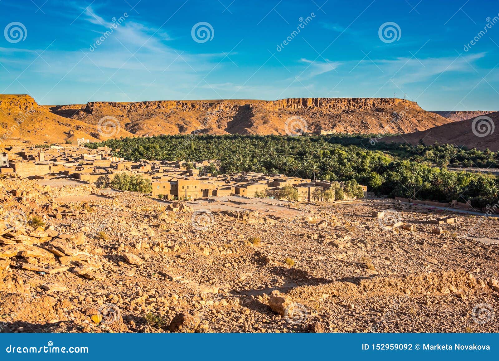 Valley of River Ziz with Palm Oasis in Morocco Stock Photo - Image of ...