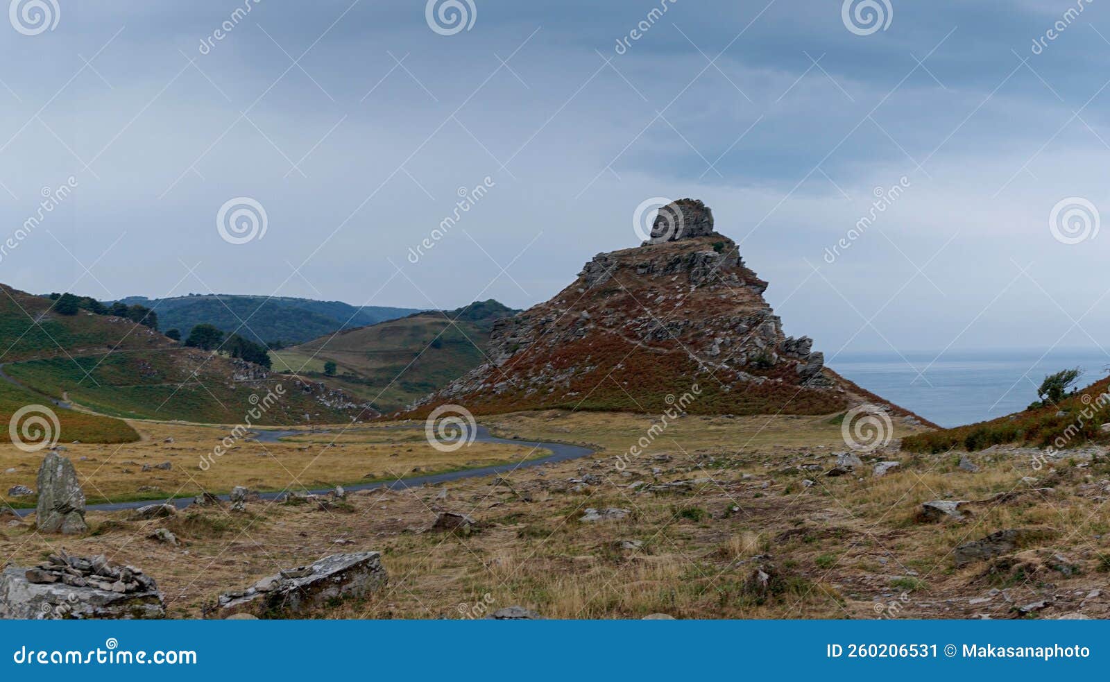 Valley of the Rocks Landscape in Exmoor in North Devon with an ...
