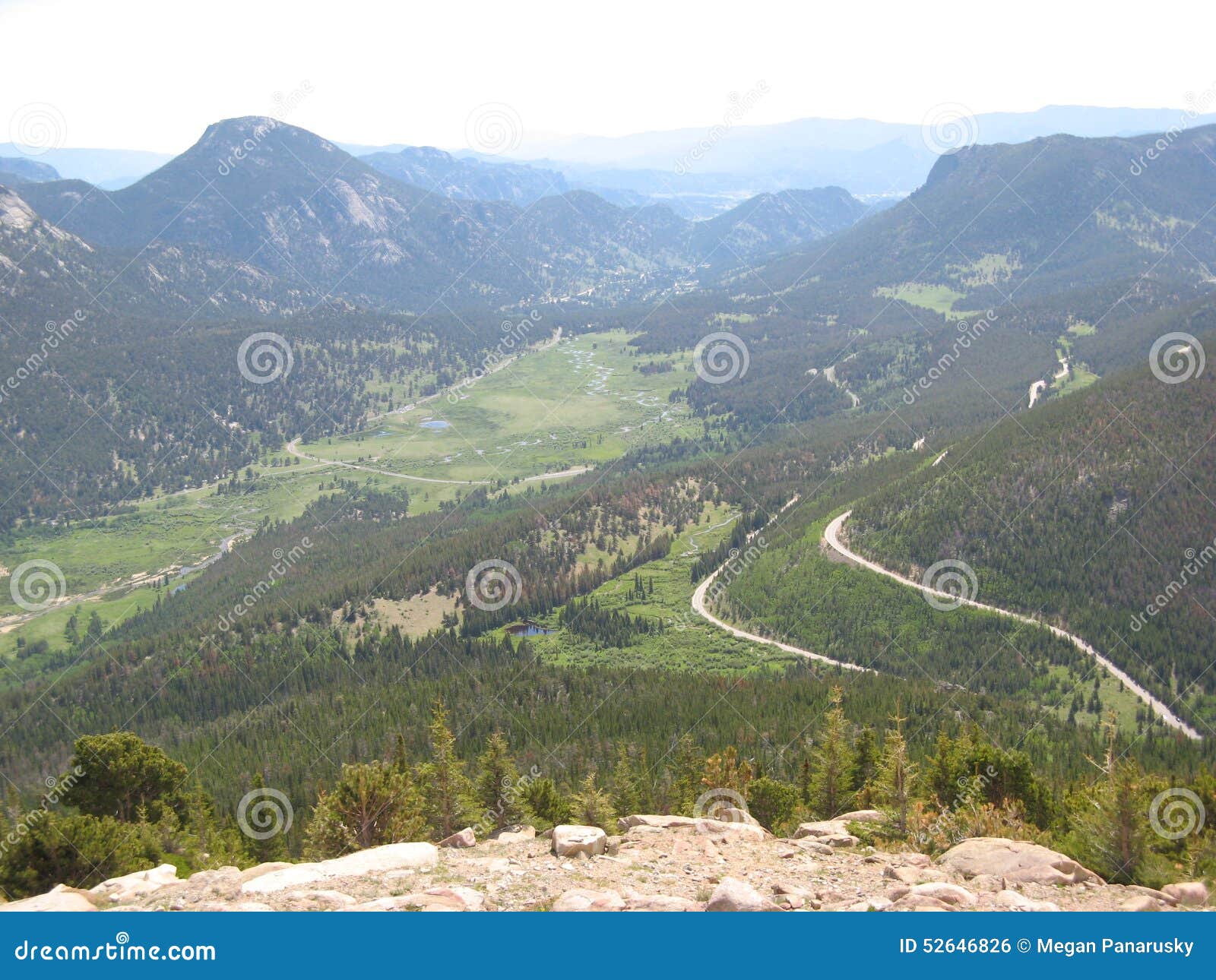 Valley in Rocky Mountain National Park Stock Photo - Image of road ...