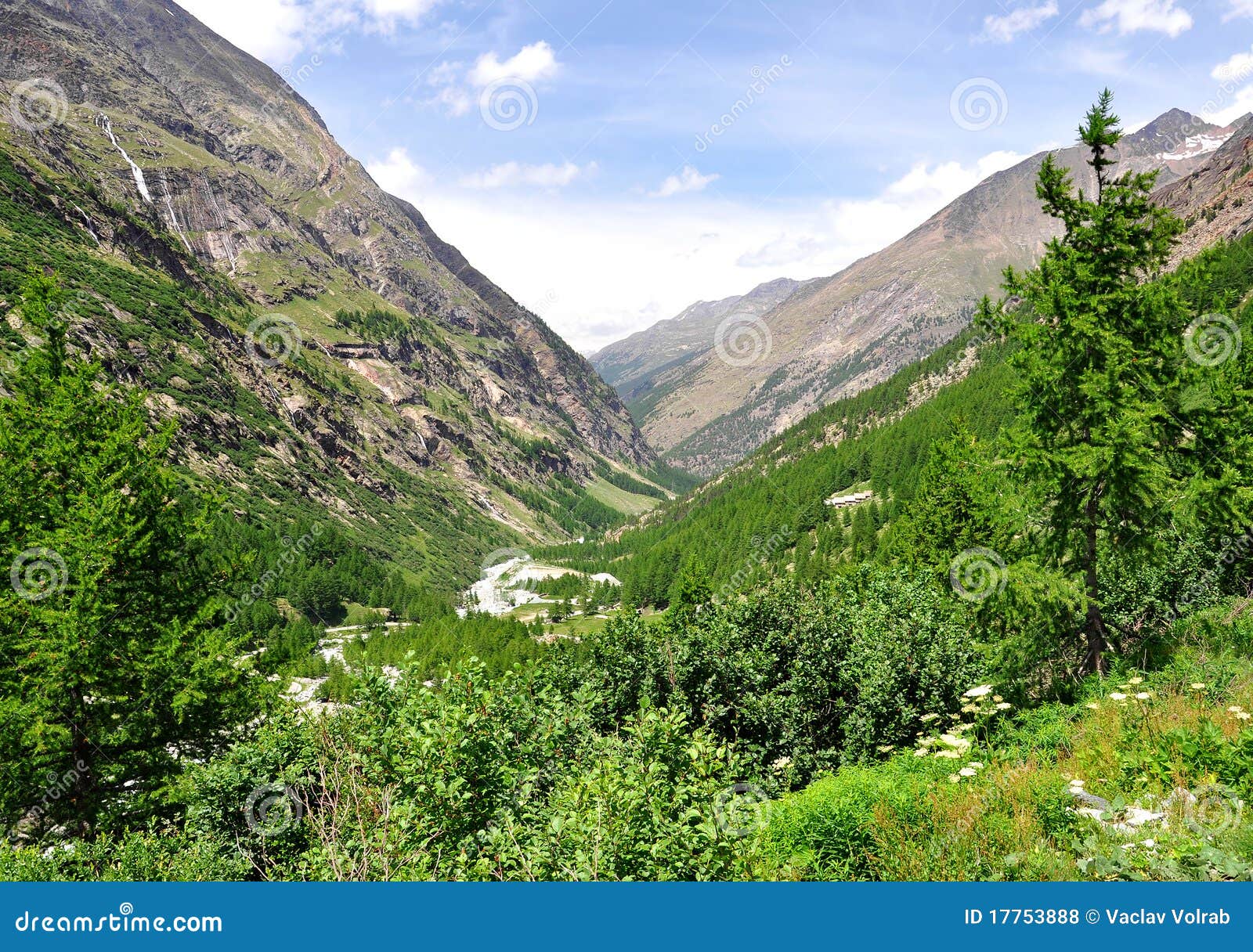 Valley Saastal - Swiss Alps Stock Photo - Image of high, mountain: 17753888