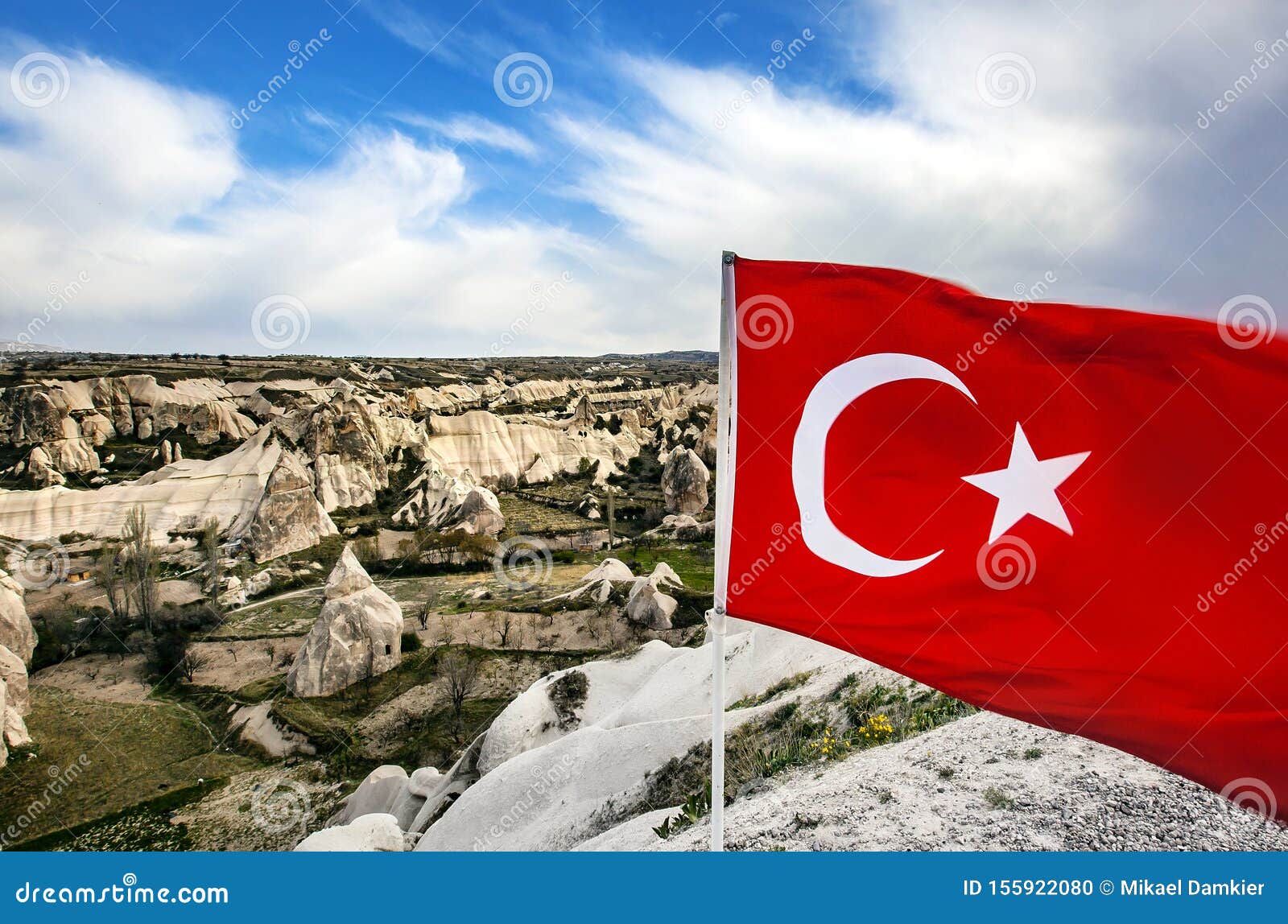 Valley with the Sandy Mountains of Cappadocia Stock Photo - Image of ...
