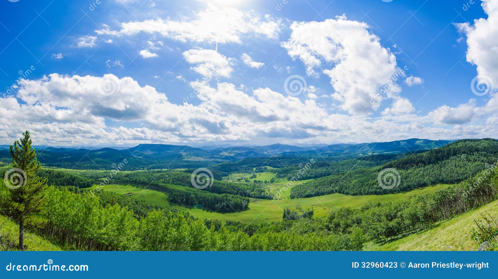 Valley and Sky Panoramic stock image. Image of canada - 32960423