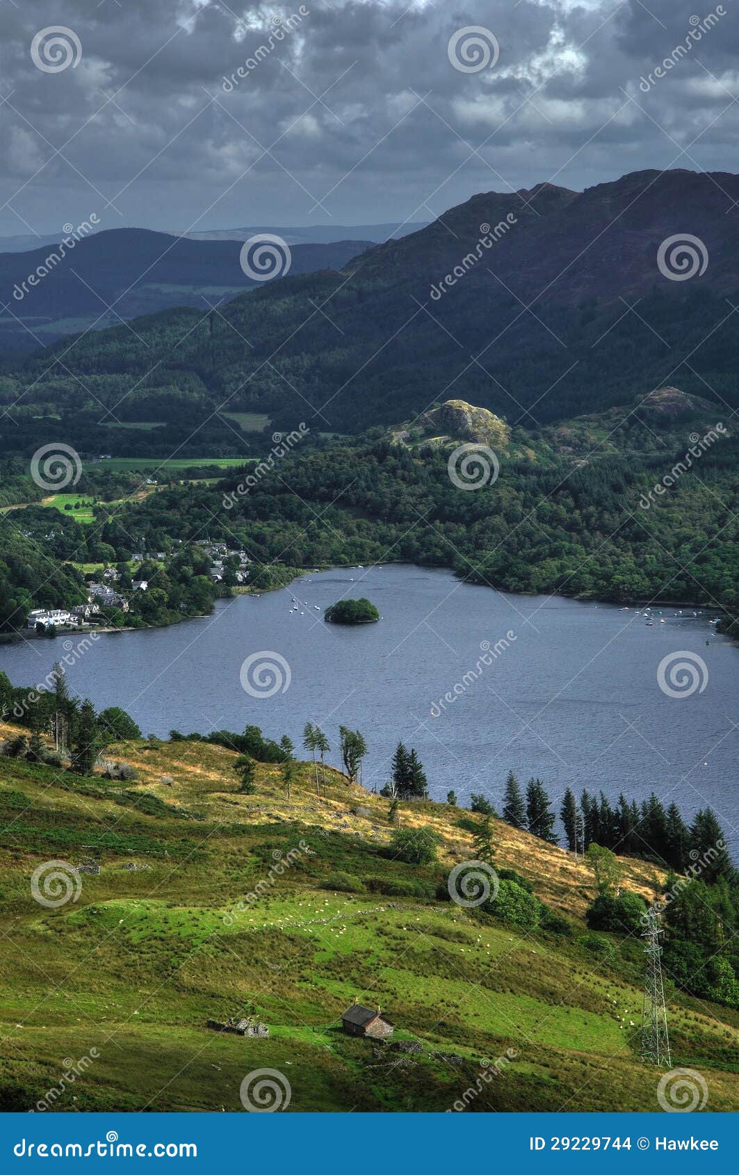 Valley with St. Fillans Village and Loch Earn Stock Photo - Image of ...