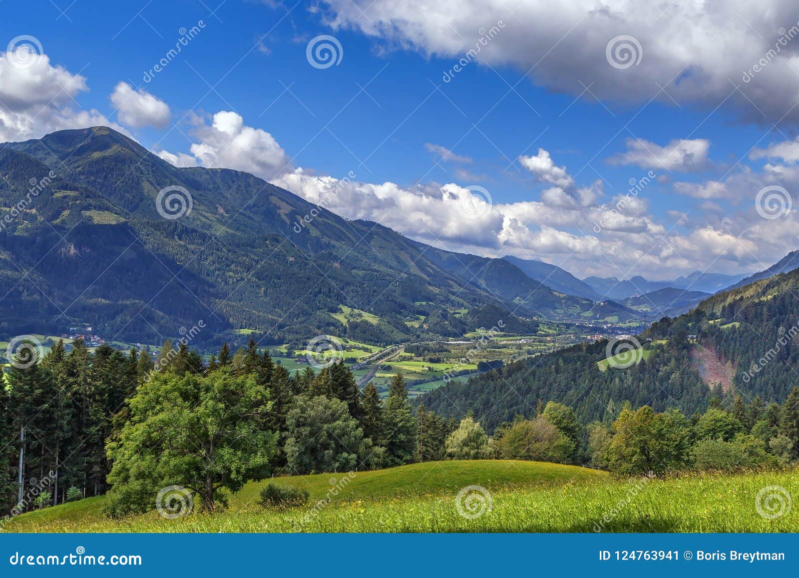 Valley in Styria, Austria stock image. Image of europe - 124763941