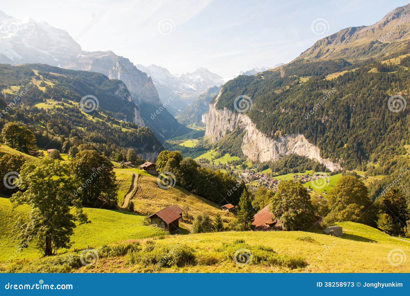 Valley in Swiss alps stock image. Image of horizontal - 38258973