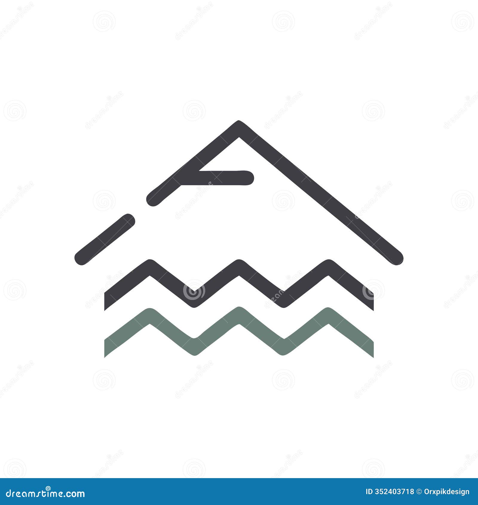 Valley Symbol for Roofing Drainage Stock Illustration - Illustration of ...