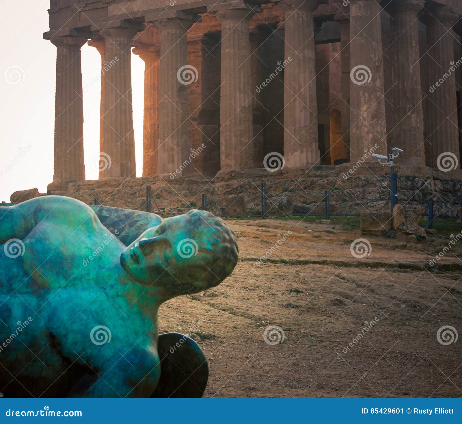 Fallen Statue Of Atlas At The Temple Of Olympian Zeus In The Valley Of ...
