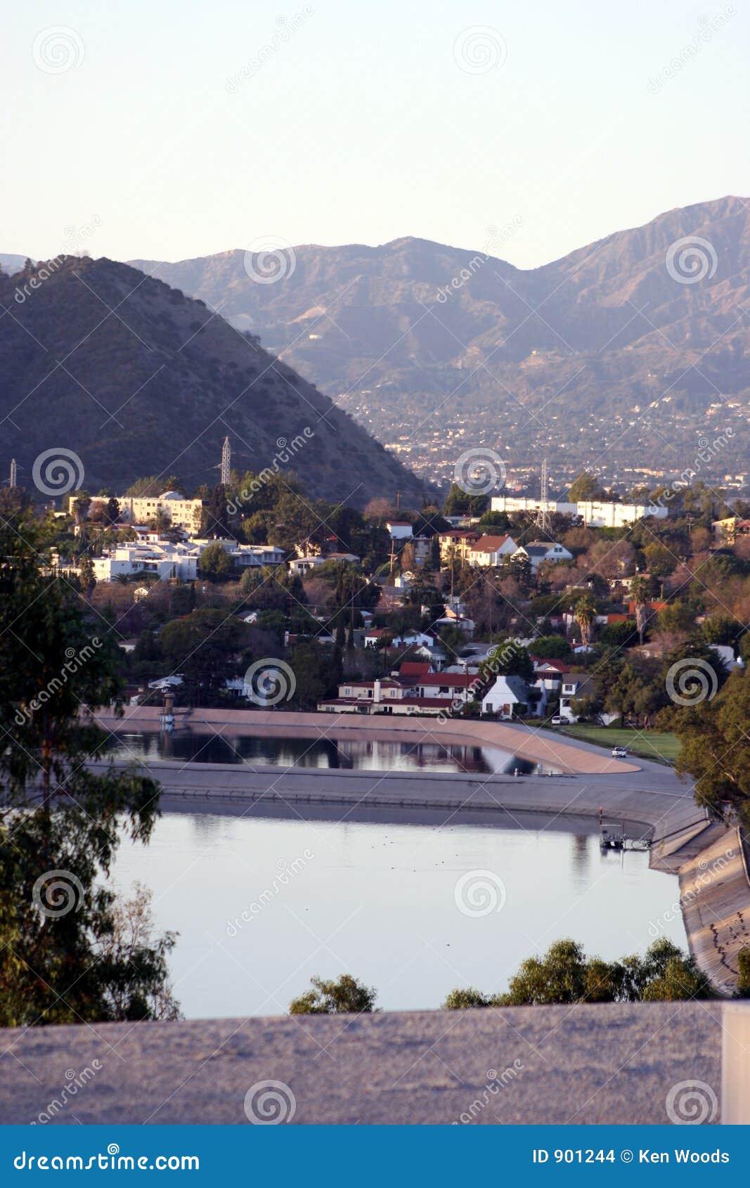 Valley town and lake stock photo. Image of town, buildings - 901244