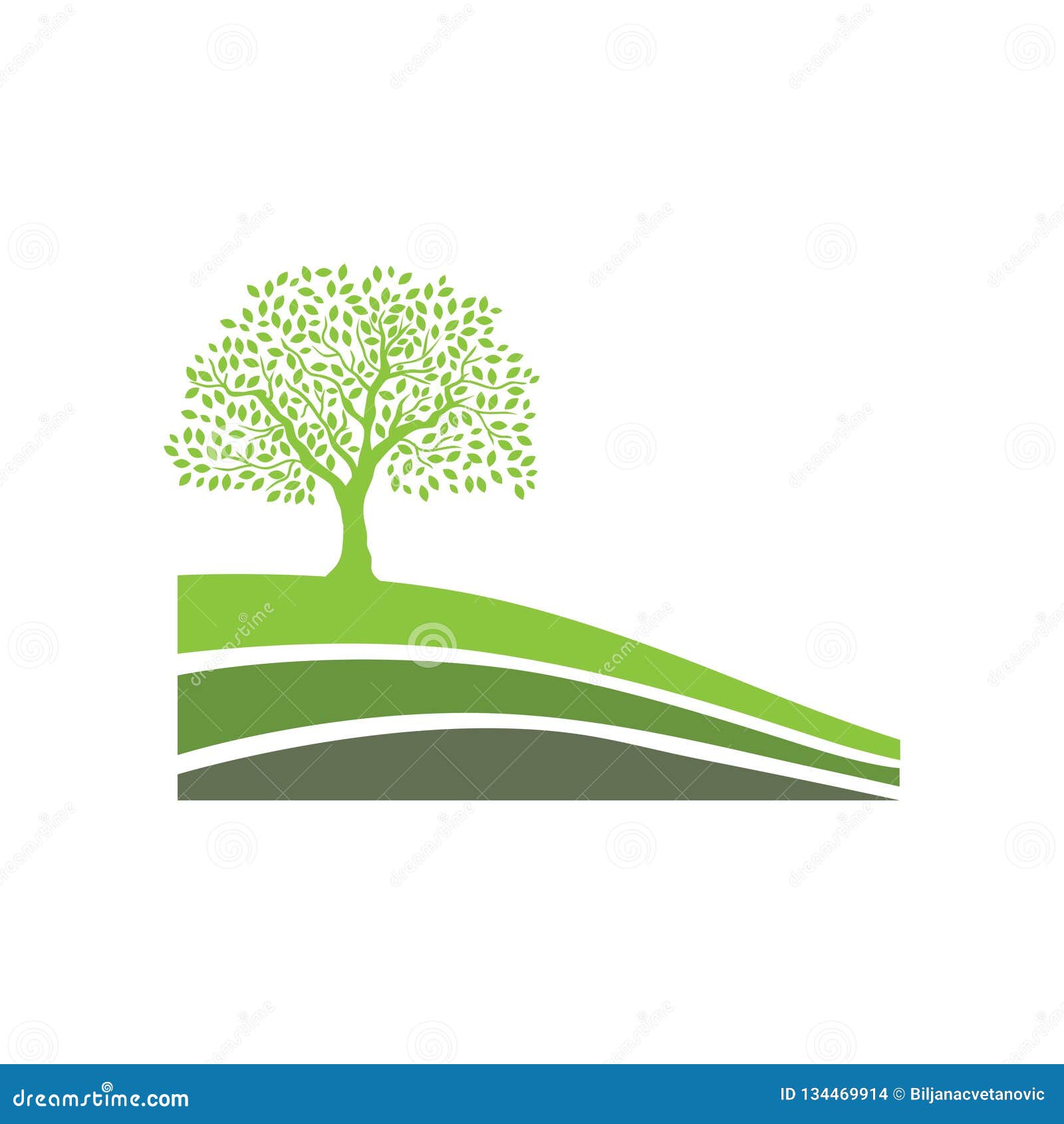 Valley tree stock vector. Illustration of ground, natural - 134469914