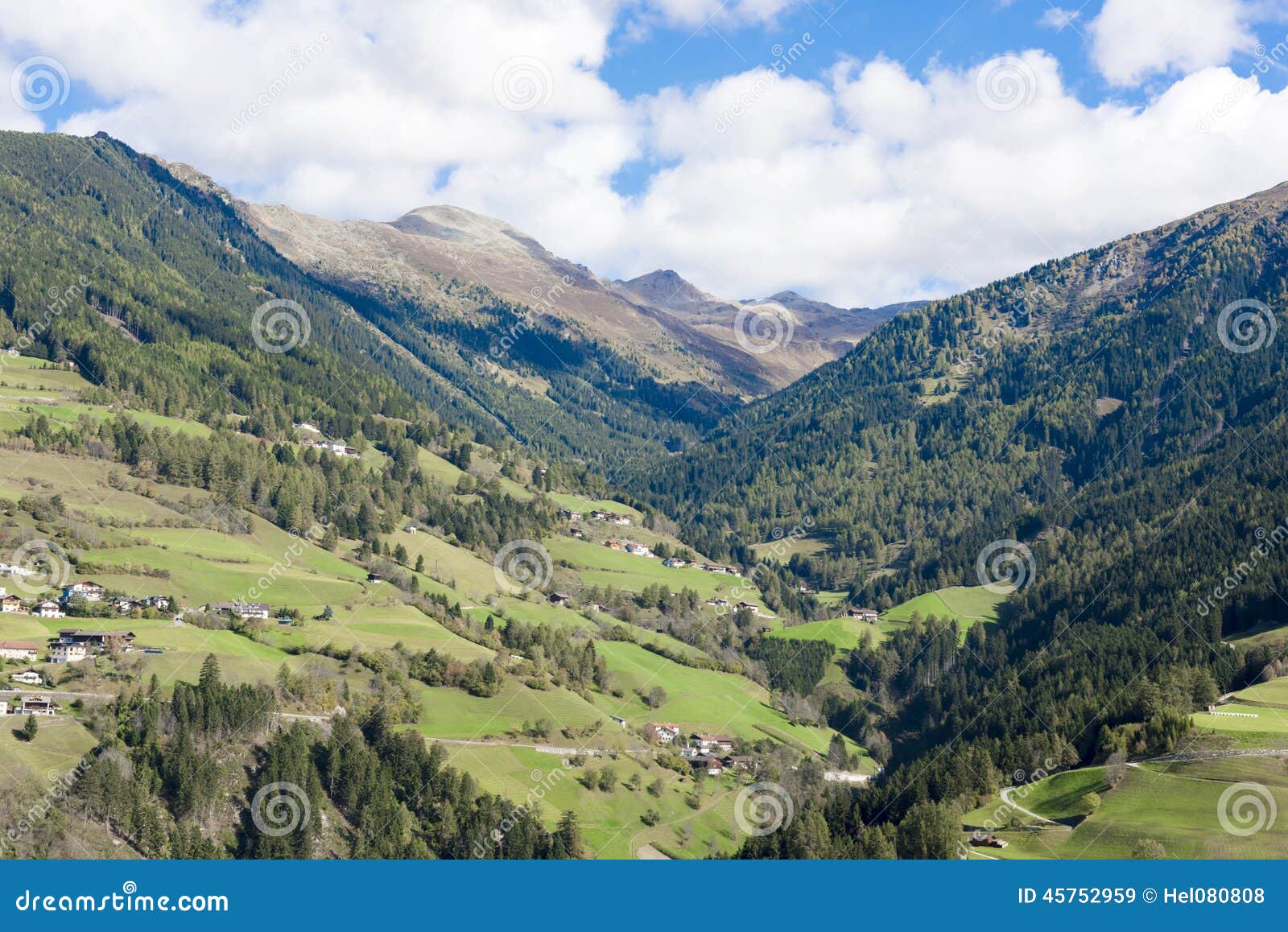 Valley in Tyrol stock image. Image of chalets, austrian - 45752959