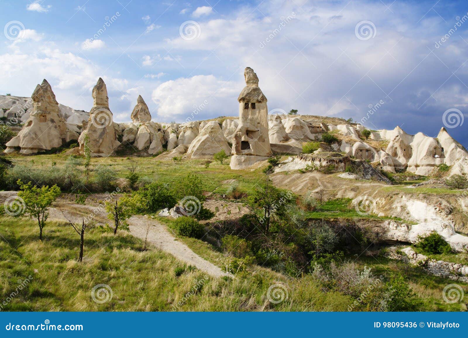 Valley of Uchisar, a Cave City. Stock Photo - Image of canyon, mountain ...