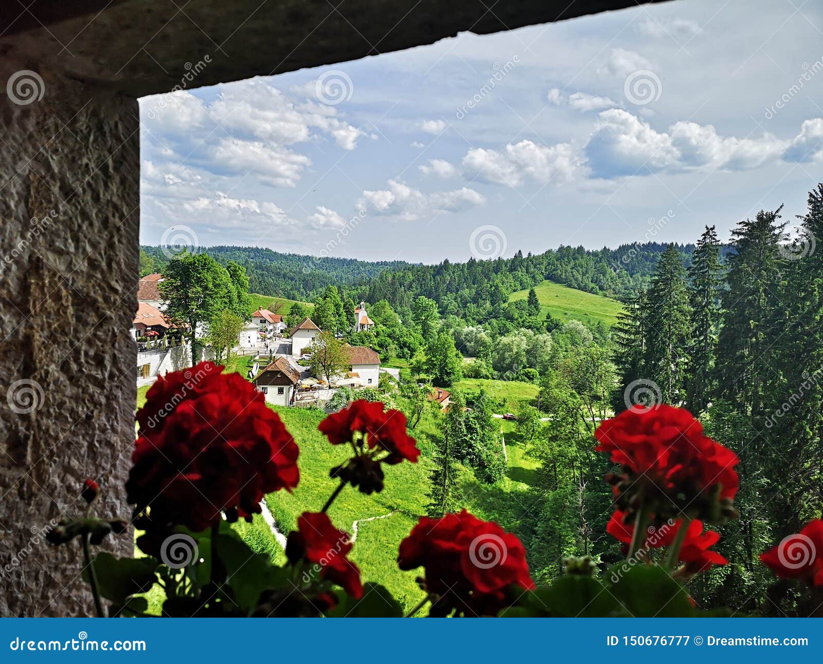 Valley view from window stock image. Image of beauty - 150676777