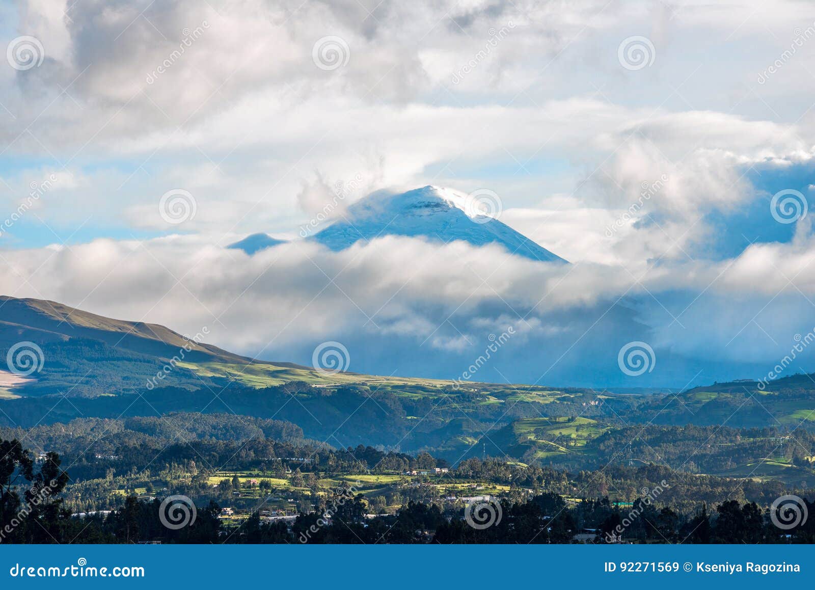 Valley and Volcano Cotopaxi, Ecuador Stock Image - Image of majestic ...