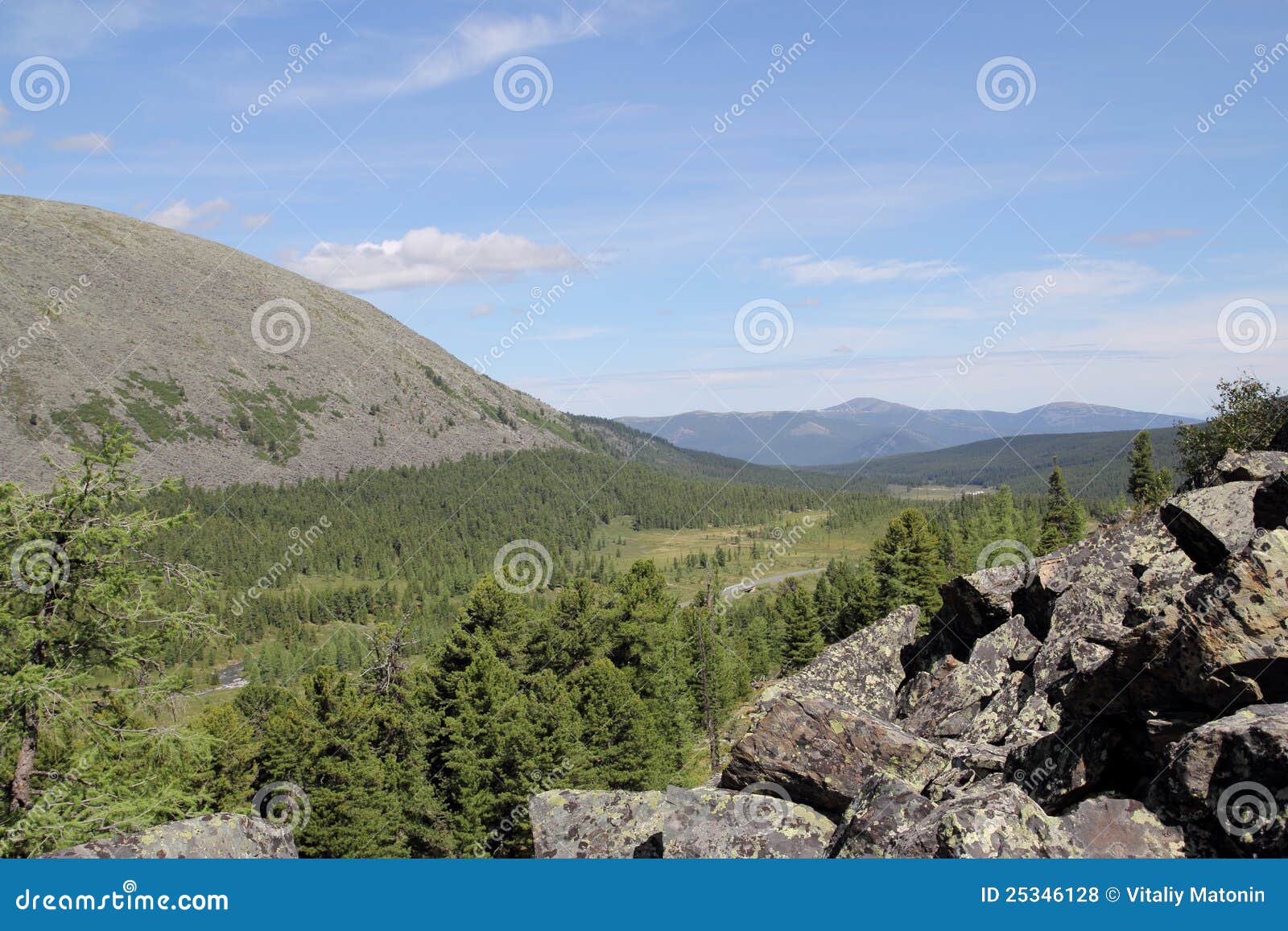 Valley in the Western Sayan Mountains Stock Photo - Image of clouds ...
