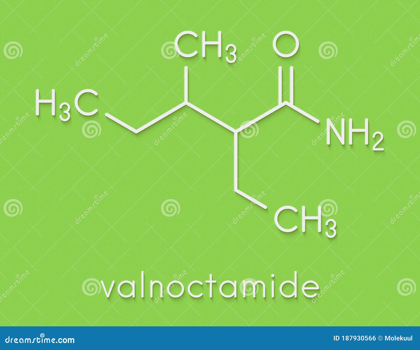 Valnoctamide Sedative Drug Molecule. Skeletal Formula. Stock ...