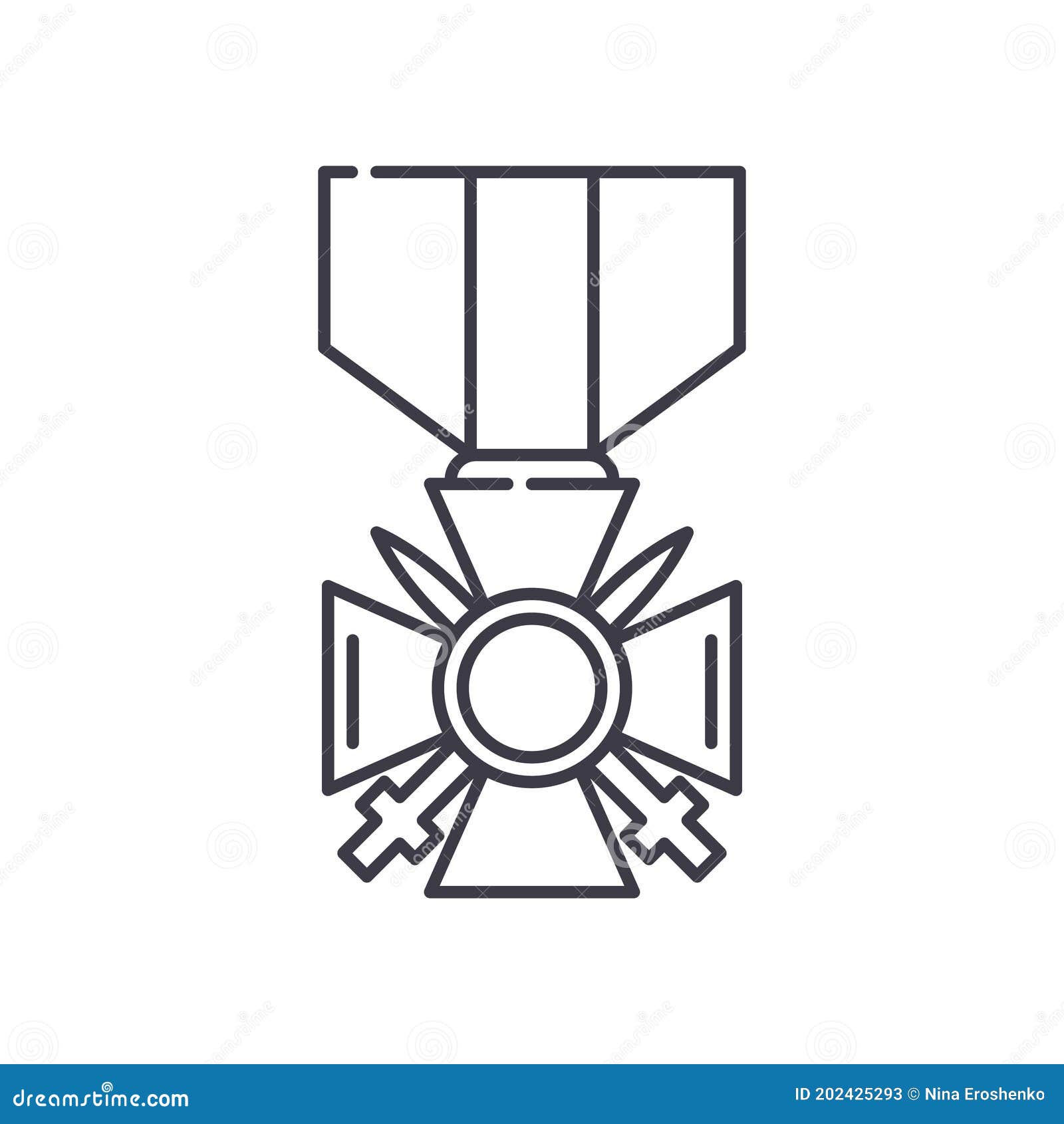 Valor Medal Icon, Linear Isolated Illustration, Thin Line Vector, Web ...