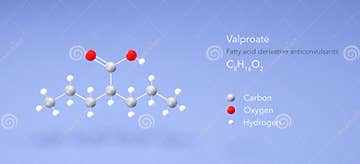 Valproate Molecule, Molecular Structures, Valproic Acid, 3d Model ...