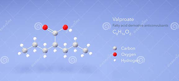 Valproate Molecule, Molecular Structures, Valproic Acid, 3d Model ...