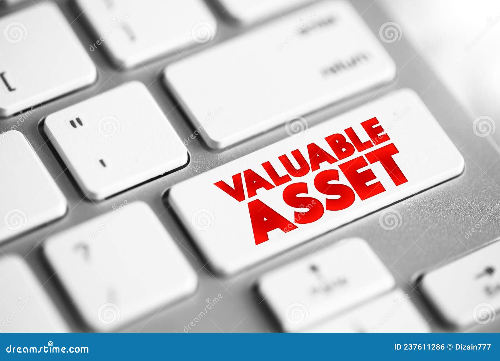 Valuable Asset Text Button On Keyboard, Concept Background Royalty-Free ...