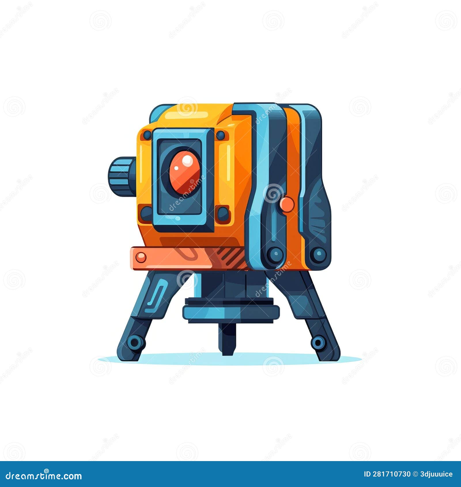 Valuable Laser Level Construction Tool Cartoon Square Illustration ...