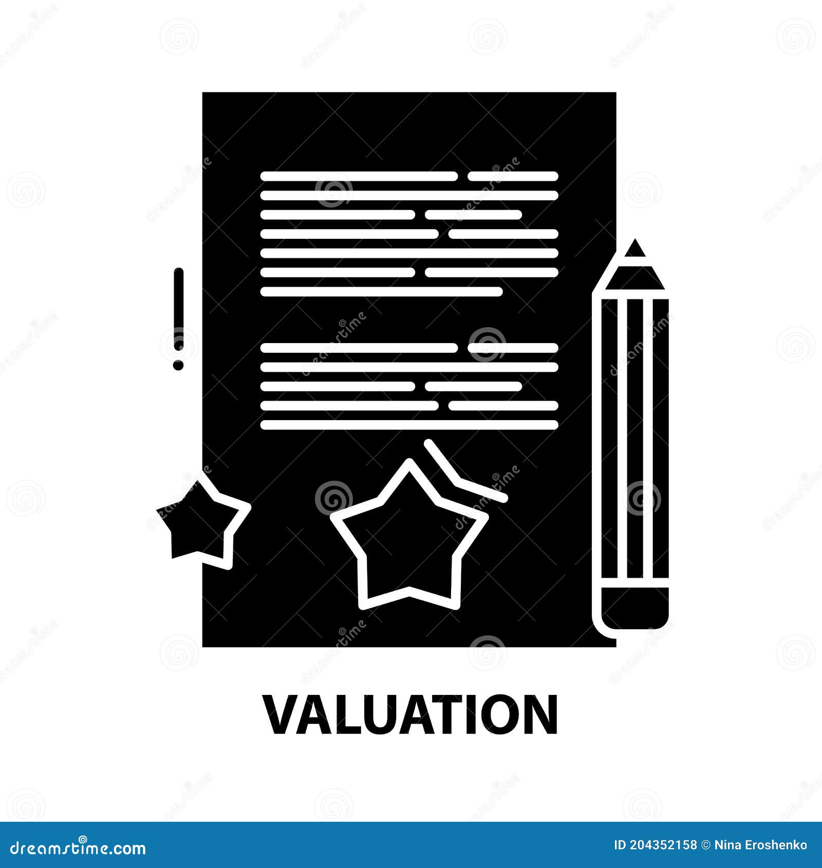 Valuation Icon, Black Vector Sign with Editable Strokes, Concept ...