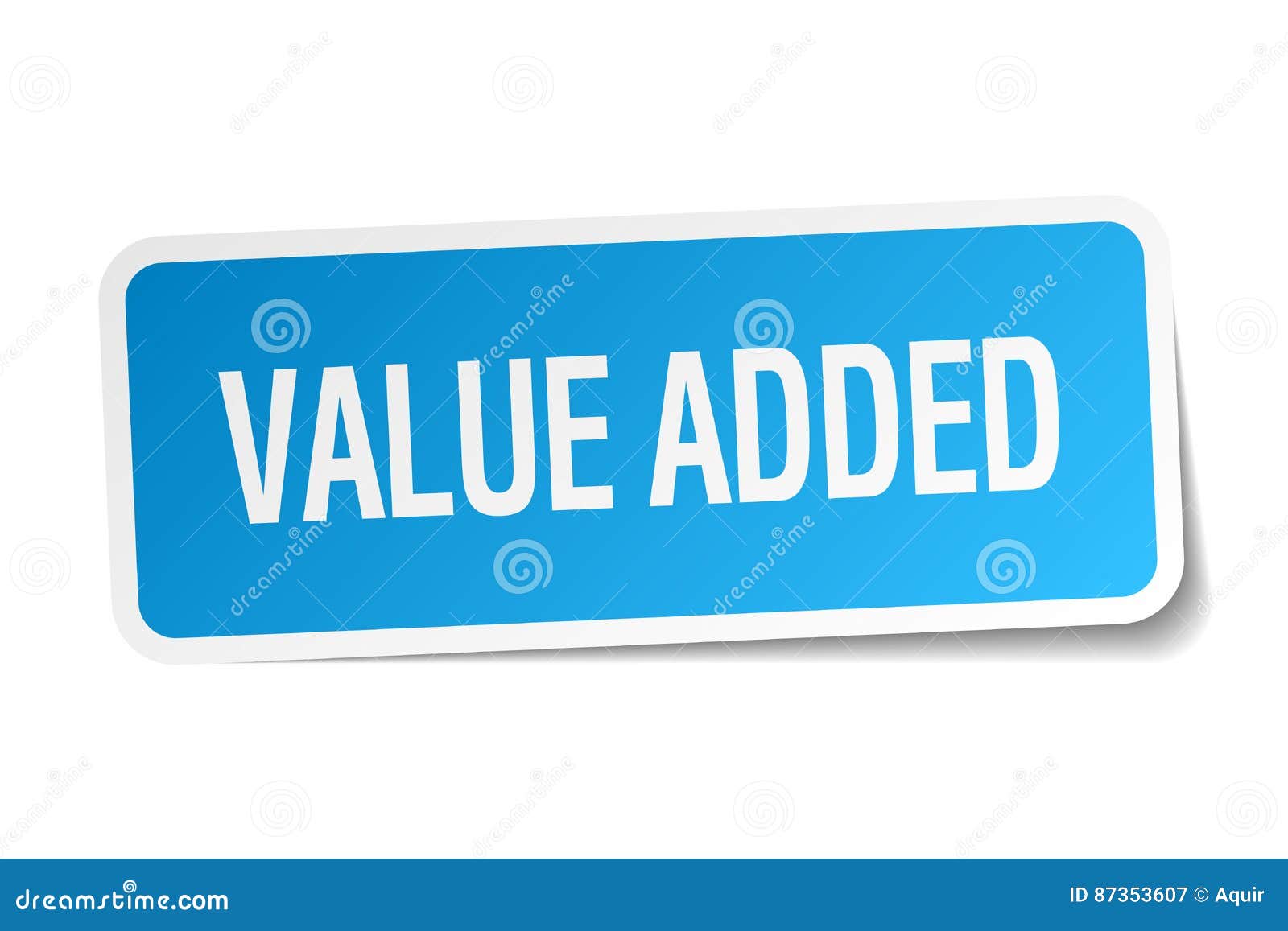 Value Added Blue Square Sticker Stock Vector - Illustration of banner ...