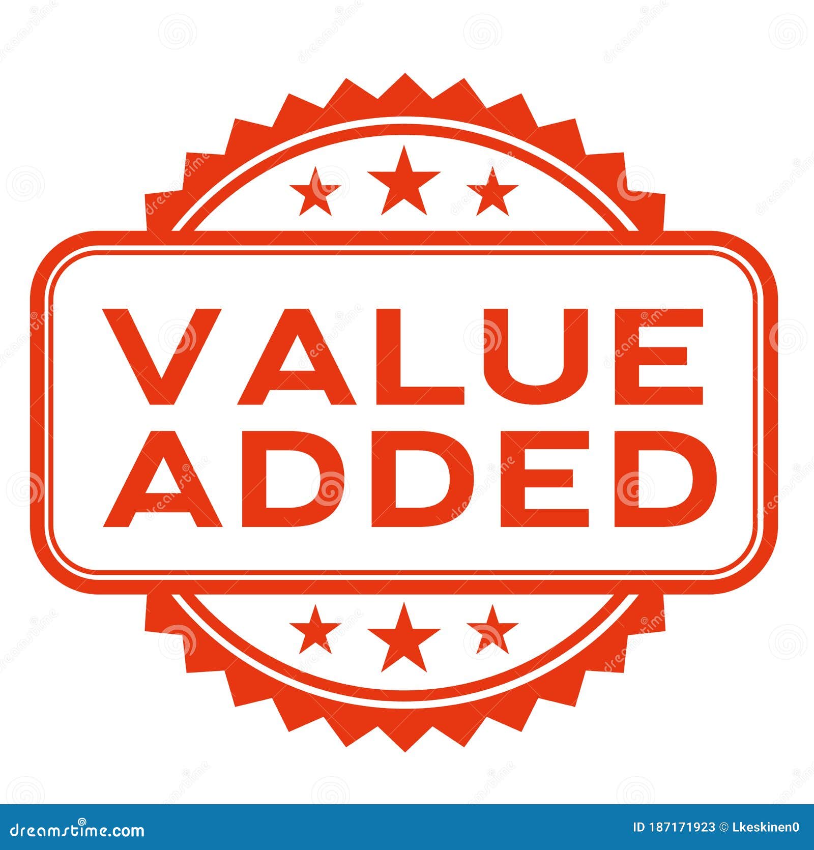 VALUE ADDED Stamp Isolated on White Stock Illustration - Illustration ...