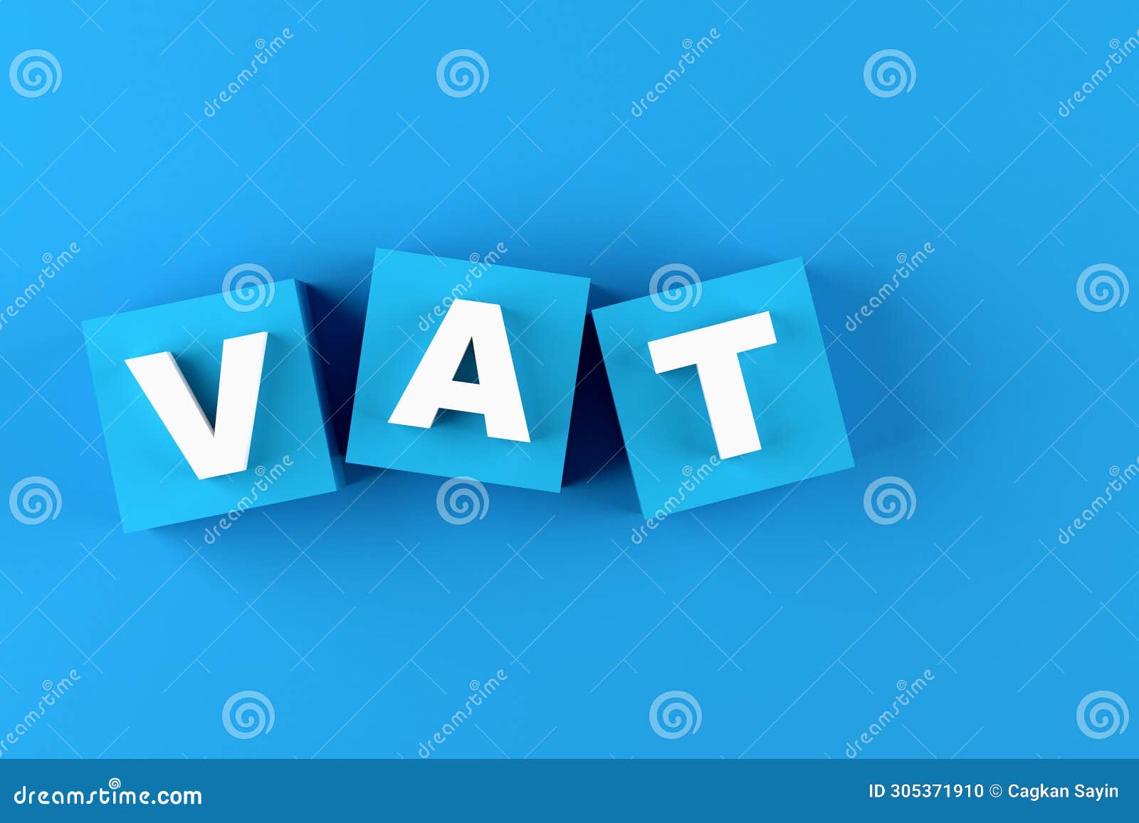 Value Added Tax Concept. the Acronym VAT on Blue Cube Blocks Stock ...