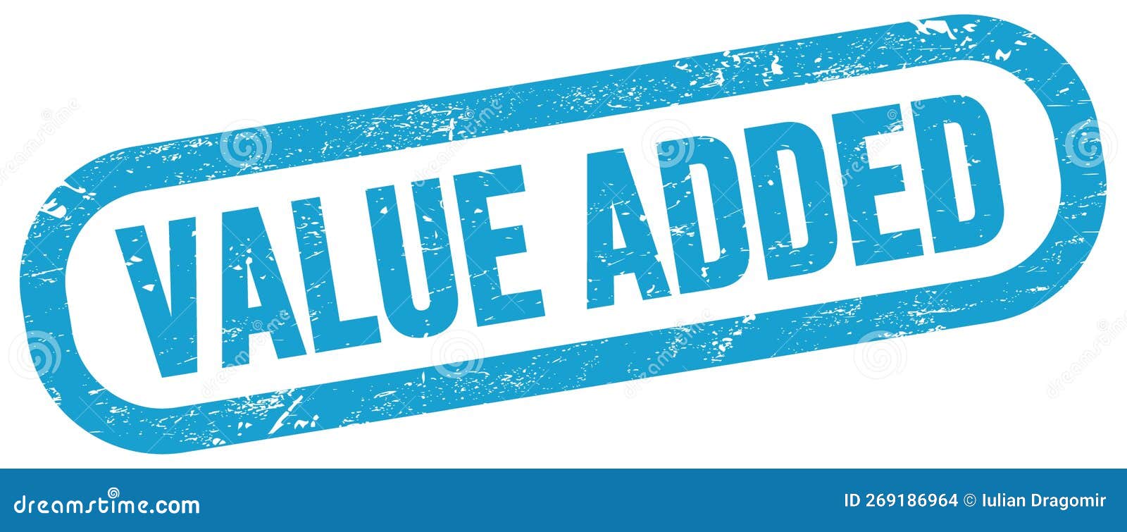 VALUE ADDED, Text Written on Blue Stamp Sign Stock Illustration ...