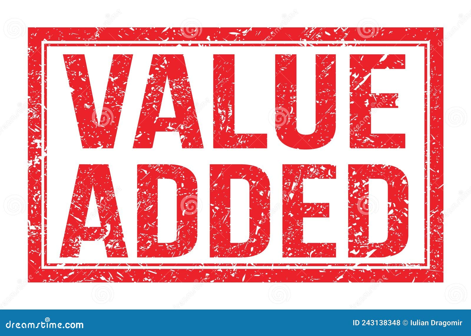 VALUE ADDED, Words on Red Rectangle Stamp Sign Stock Illustration ...