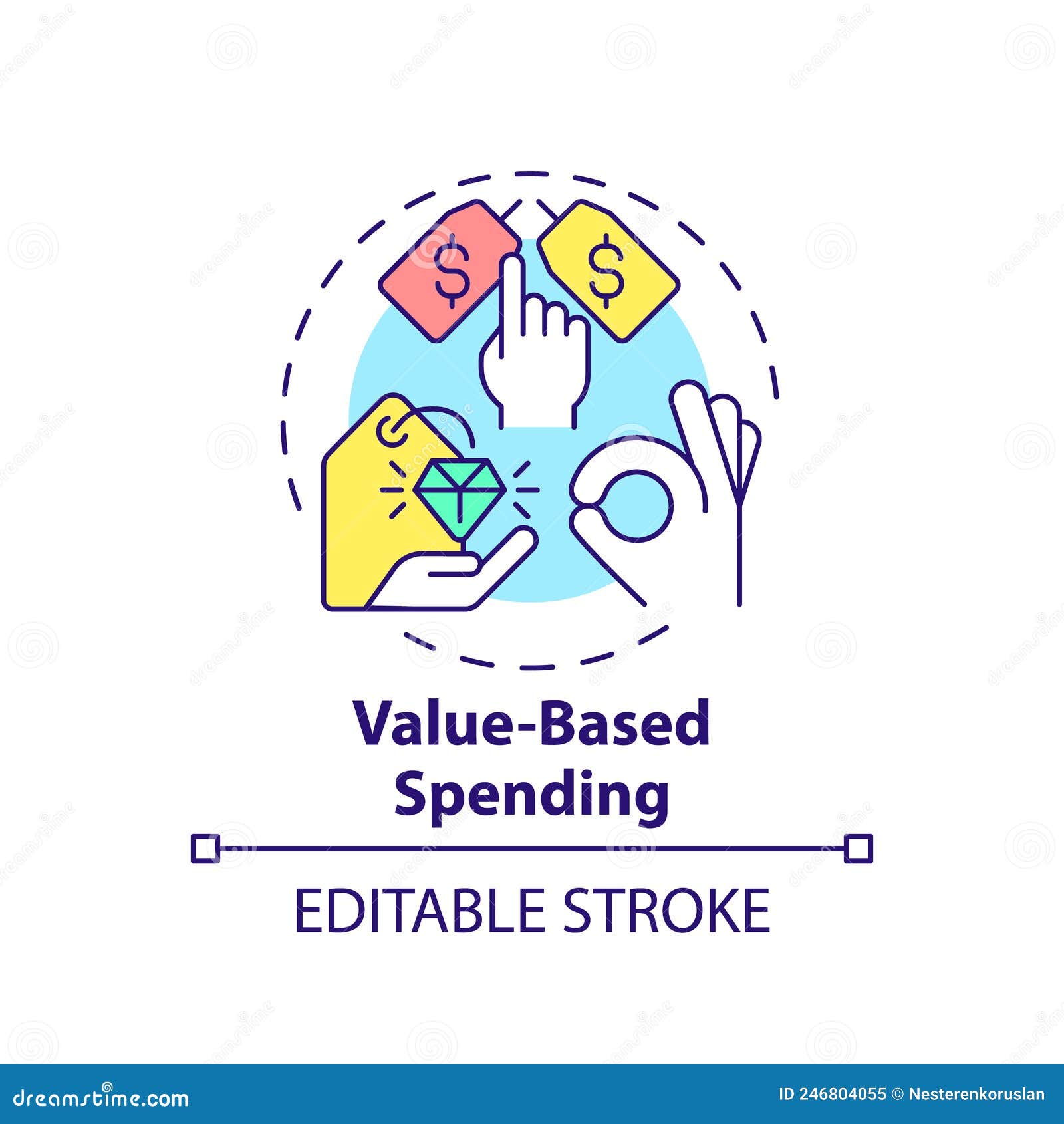 Value Based Spending Concept Icon Stock Vector - Illustration of ...