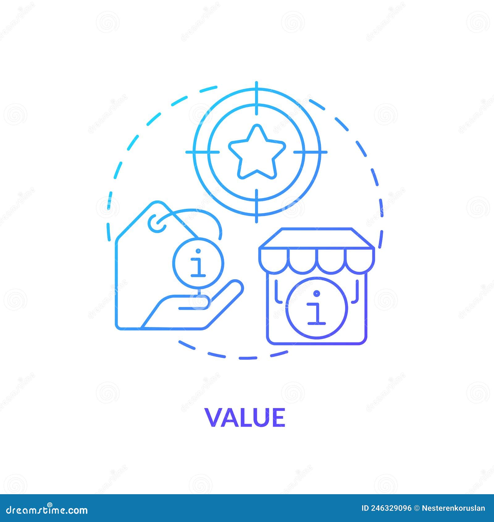 Value blue gradient icon stock vector. Illustration of abstract - 246329096