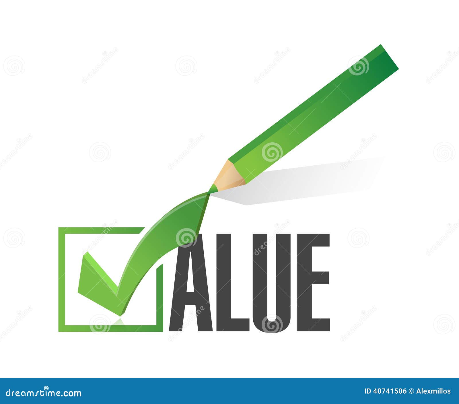Value Check Mark Pencil Illustration Design Stock Illustration ...