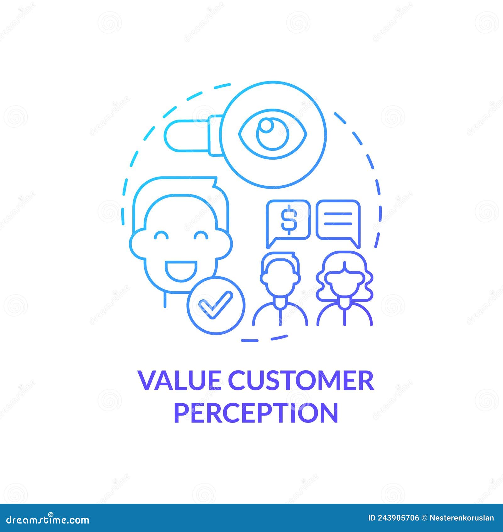 Value Client Perception Blue Gradient Concept Icon Stock Vector ...