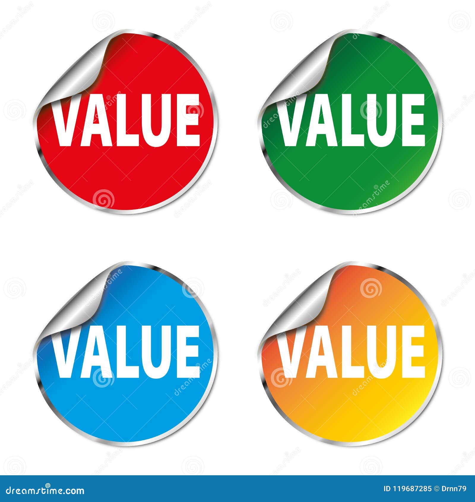 Value Color Sticker Set Icon Stock Illustration - Illustration of ...