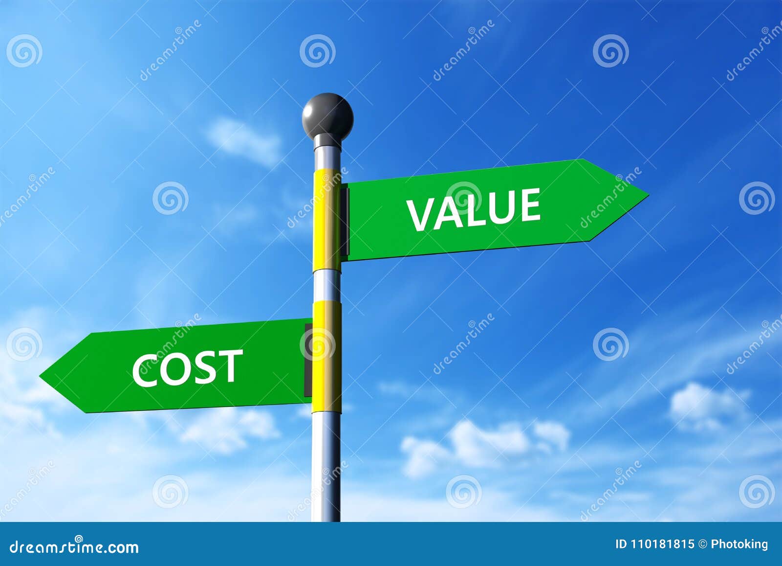 Value and cost stock illustration. Illustration of illustrated - 110181815