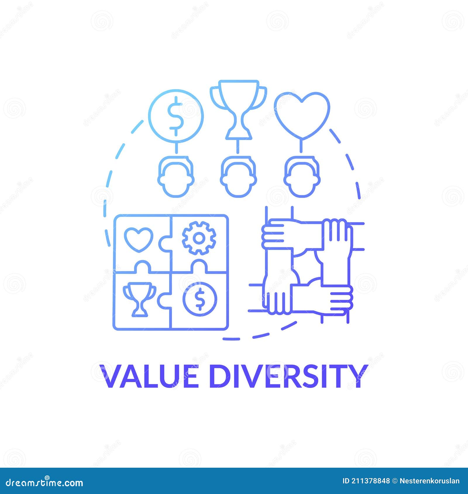Value Diversity Concept Icon Stock Vector - Illustration of company ...