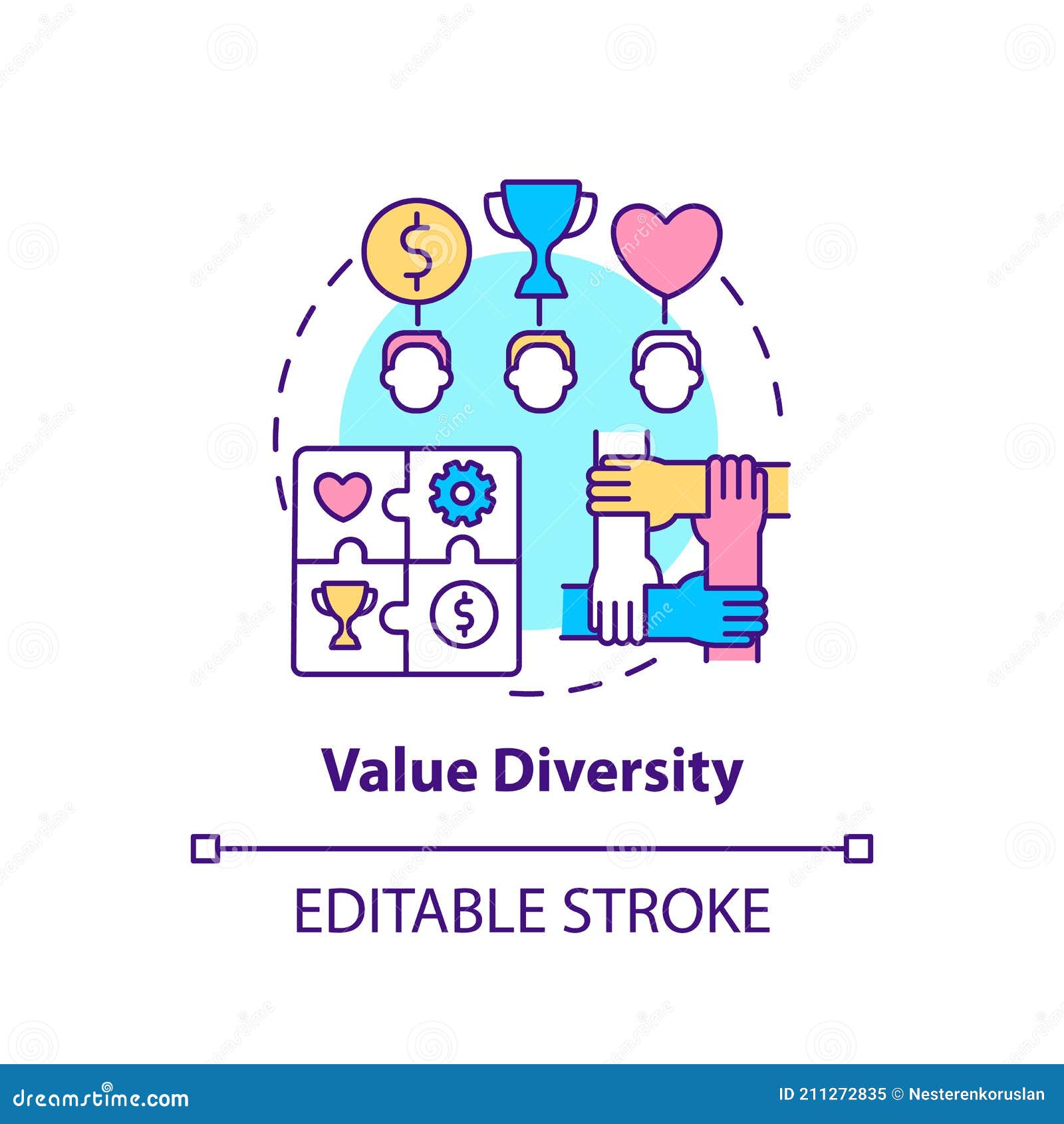 Value Diversity Concept Icon Stock Vector - Illustration of graphic ...