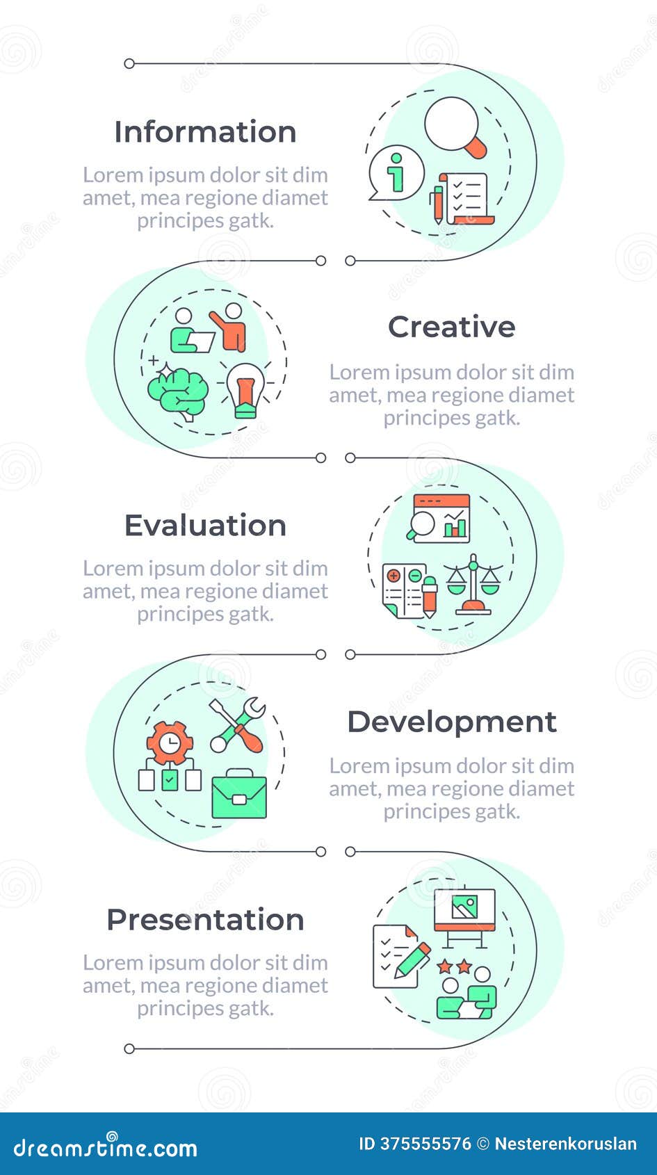 5S Methodology Infographic Design Template Cartoon Vector ...