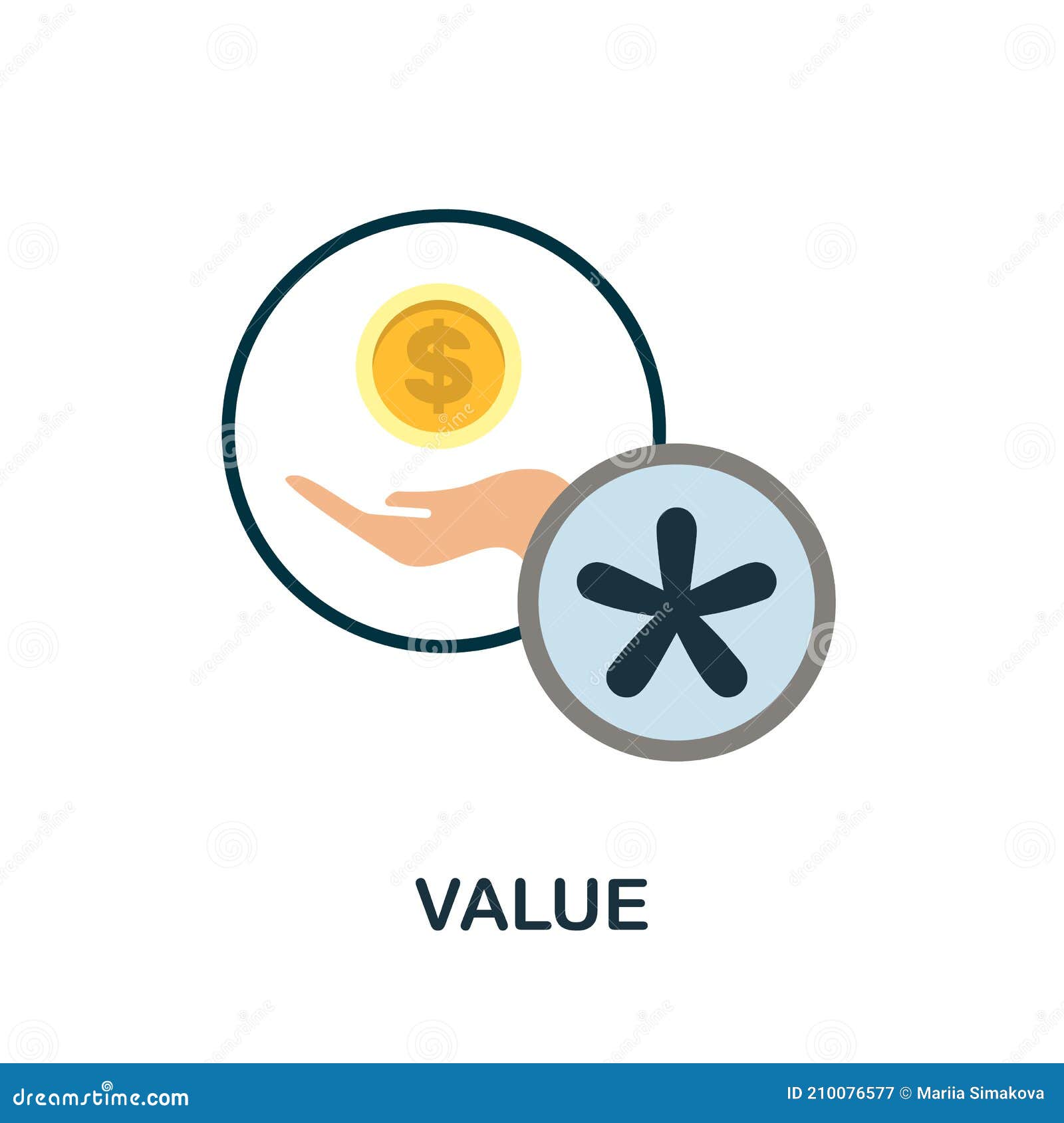 Value Flat Icon. Color Simple Element from Fintech Collection. Creative ...