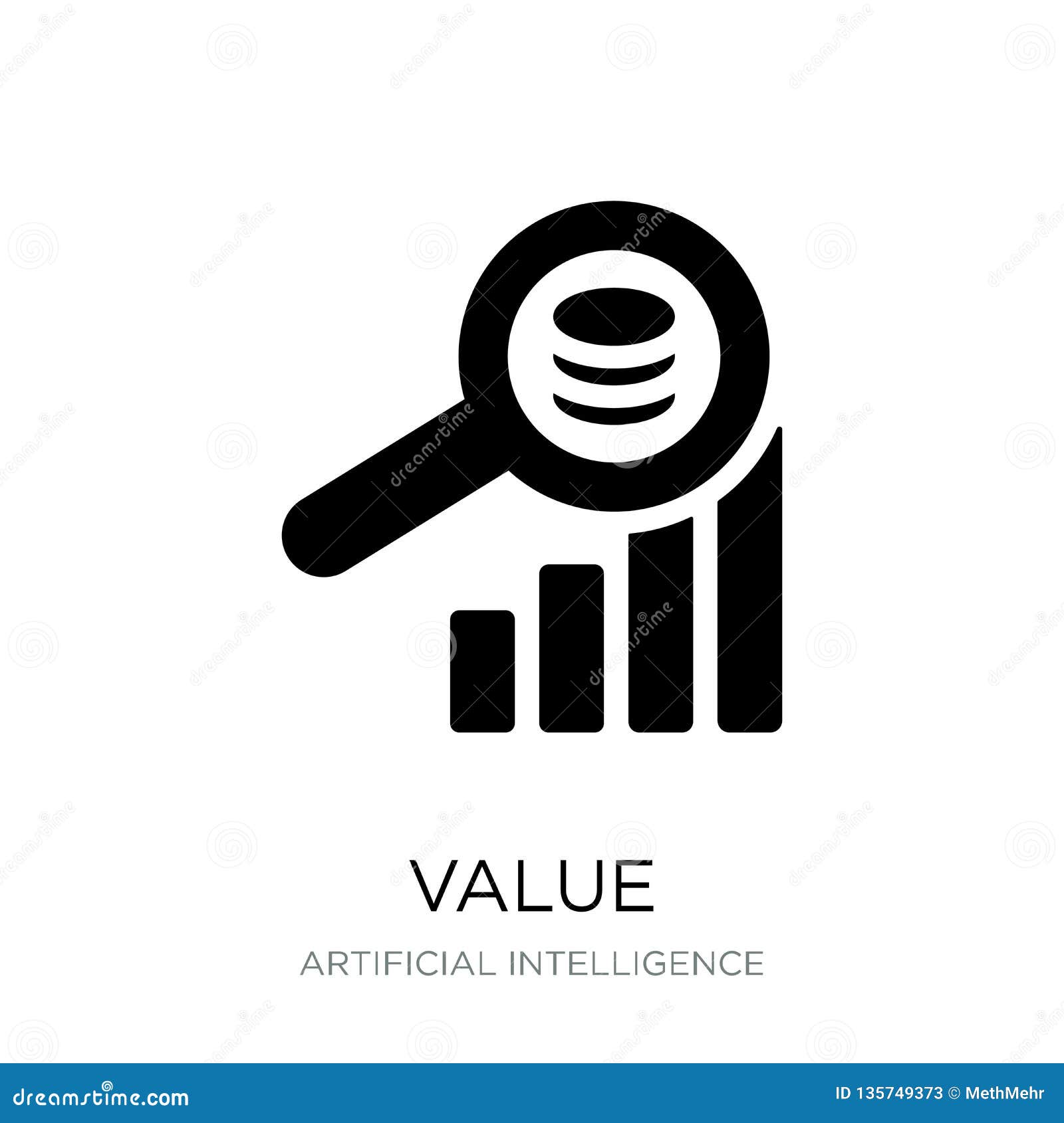 Value Icon in Trendy Design Style. Value Icon Isolated on White ...