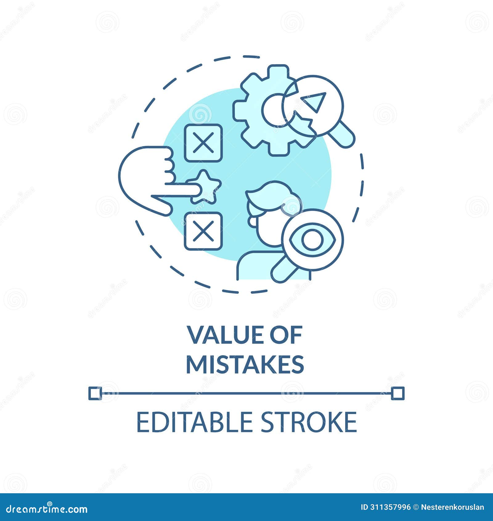 Value of Mistakes Soft Blue Concept Icon Stock Vector - Illustration of ...