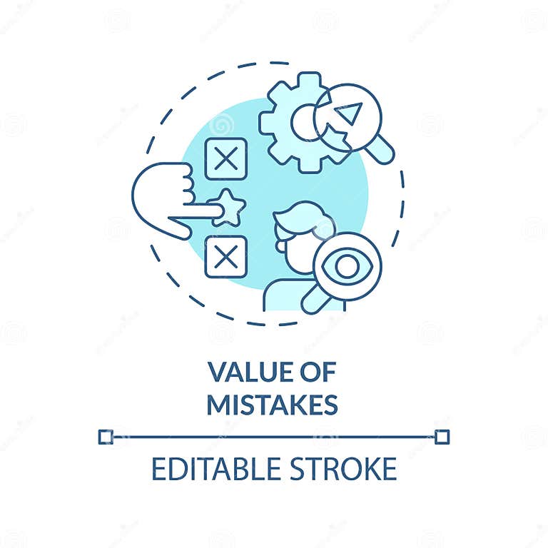Value of Mistakes Soft Blue Concept Icon Stock Vector - Illustration of ...