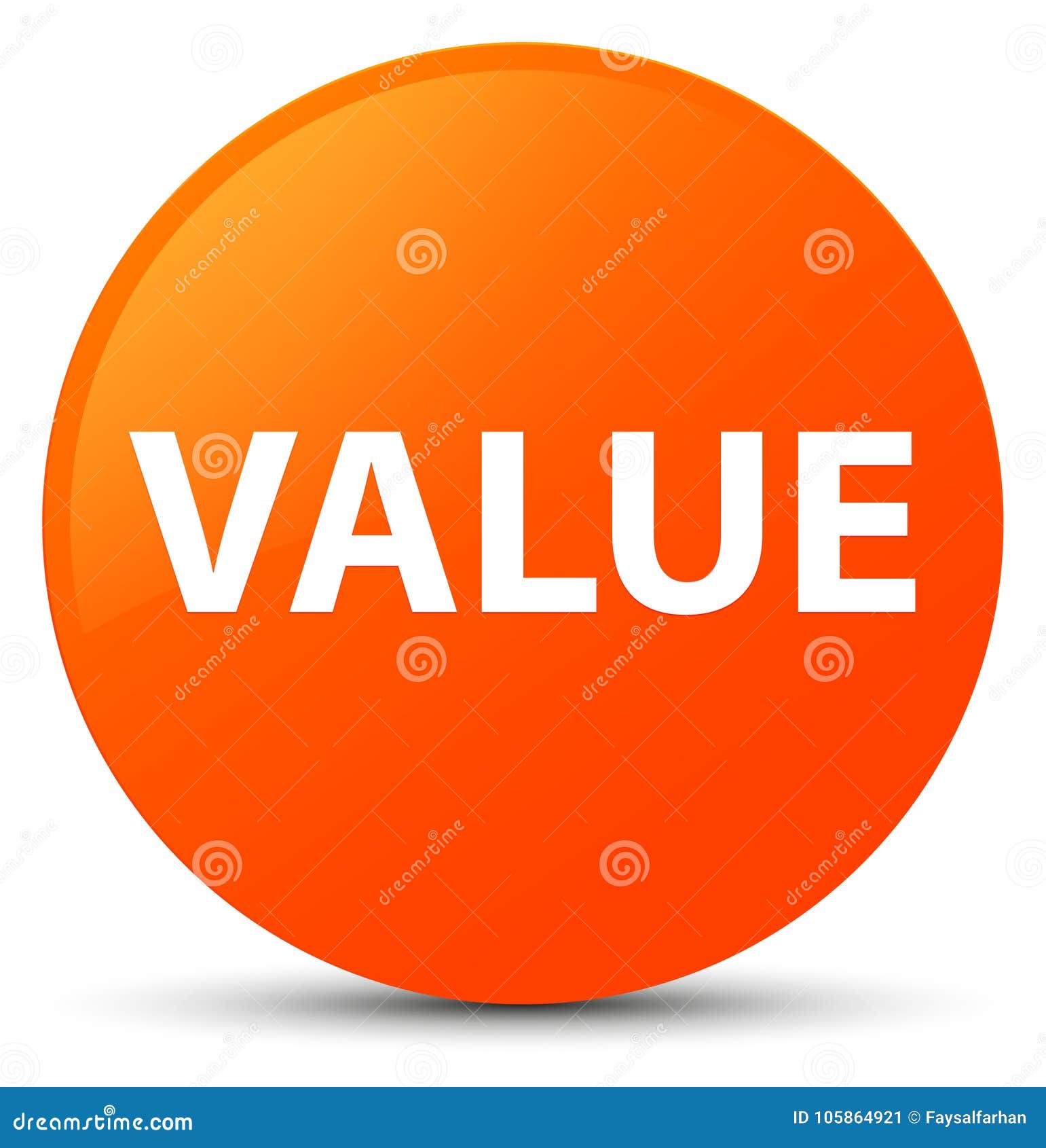 Value orange round button stock illustration. Illustration of text ...