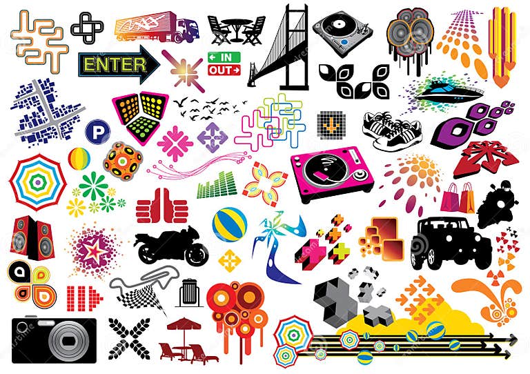 Value Pack: Design Elements Stock Vector - Illustration of colorful ...