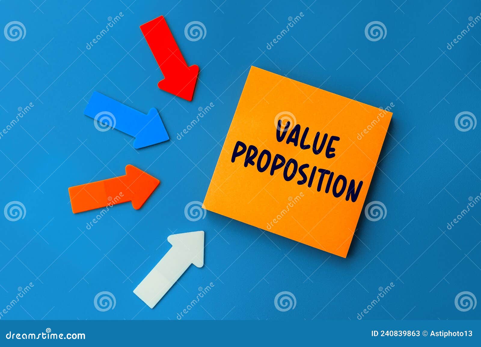 Value Proposition - Concept of Text on Sticky Note. Orange Square ...