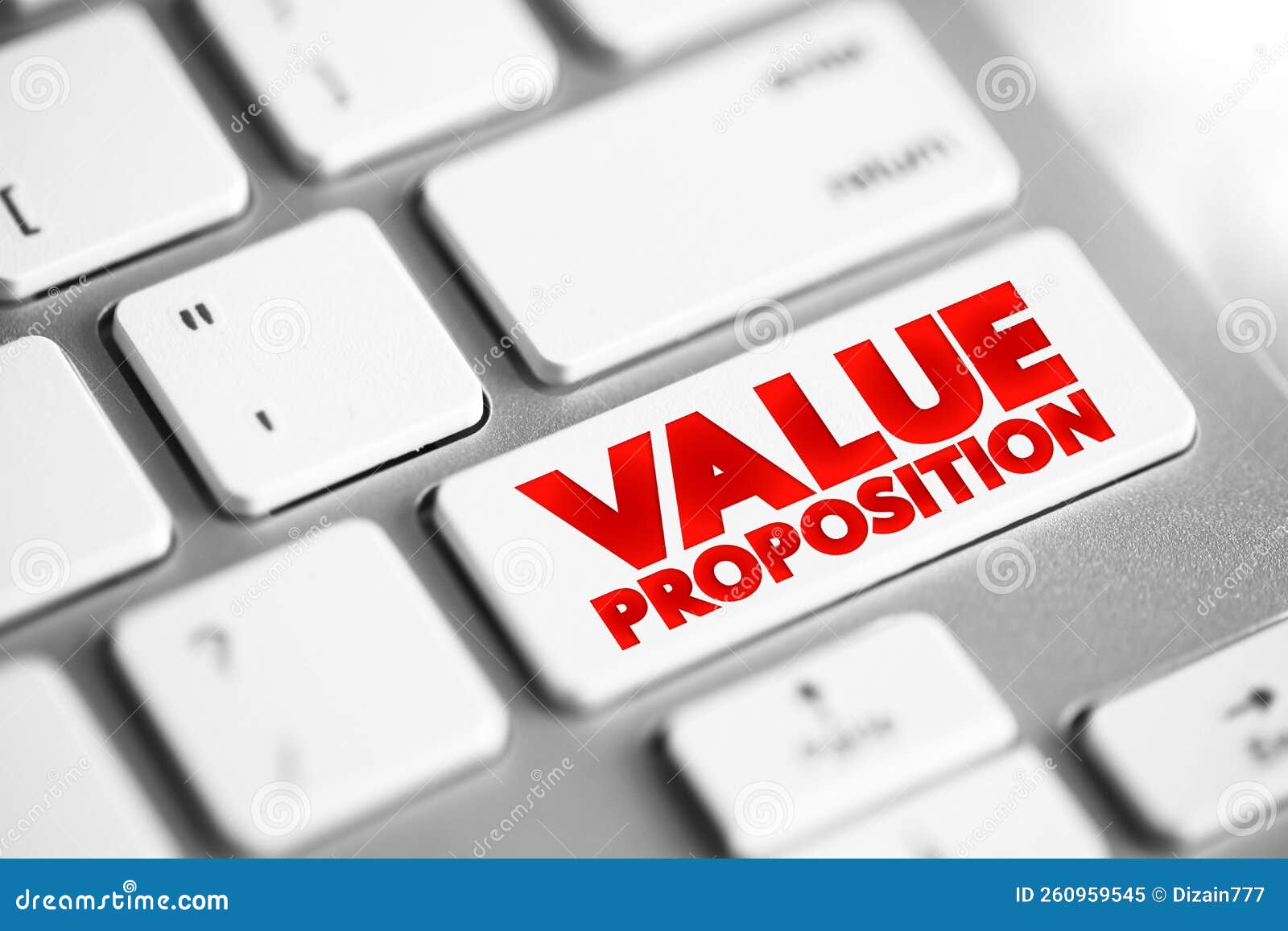 Value Proposition Text Button on Keyboard, Concept Background Stock ...